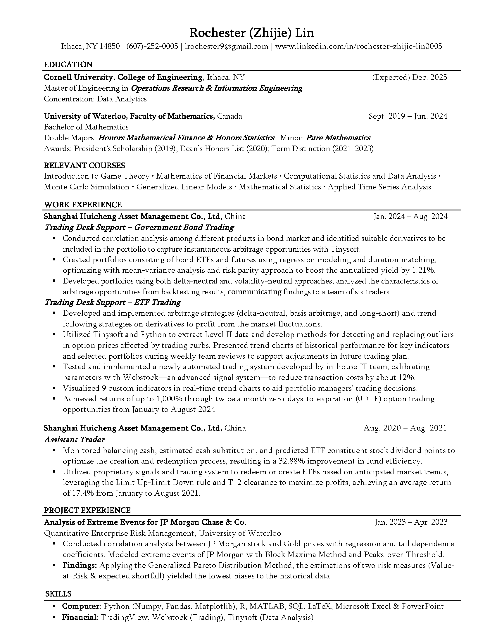 Rochester Zhijie Lin